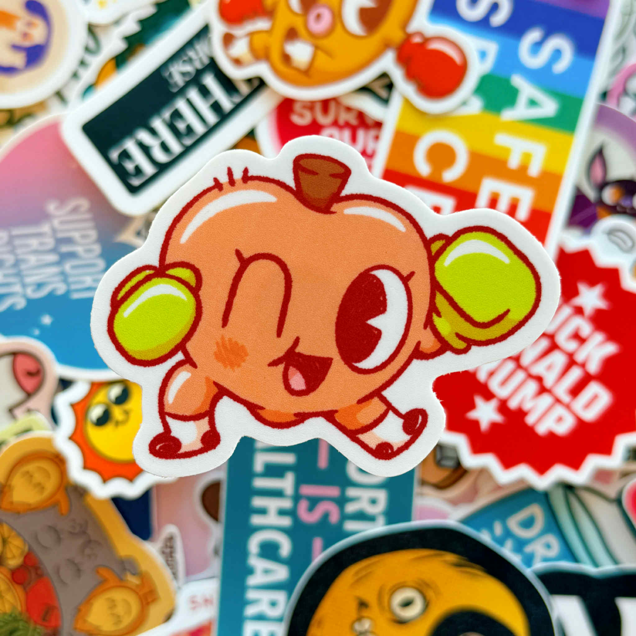 Pow Peach Vinyl Sticker